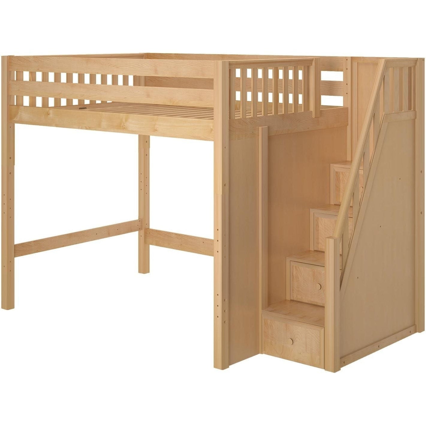 Maxtrix Full High Loft Bed with Stairs — Decor4Kids
