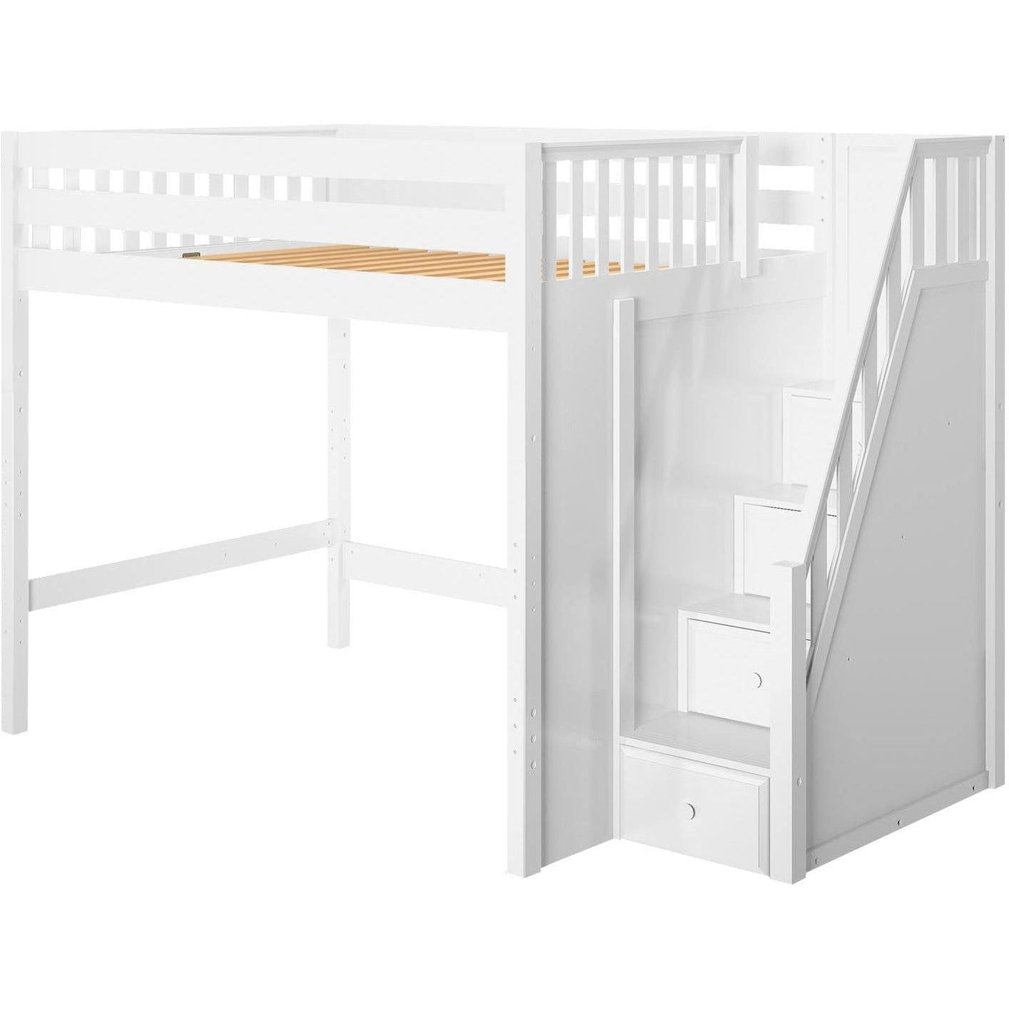 Maxtrix Full High Loft Bed with Stairs — Decor4Kids