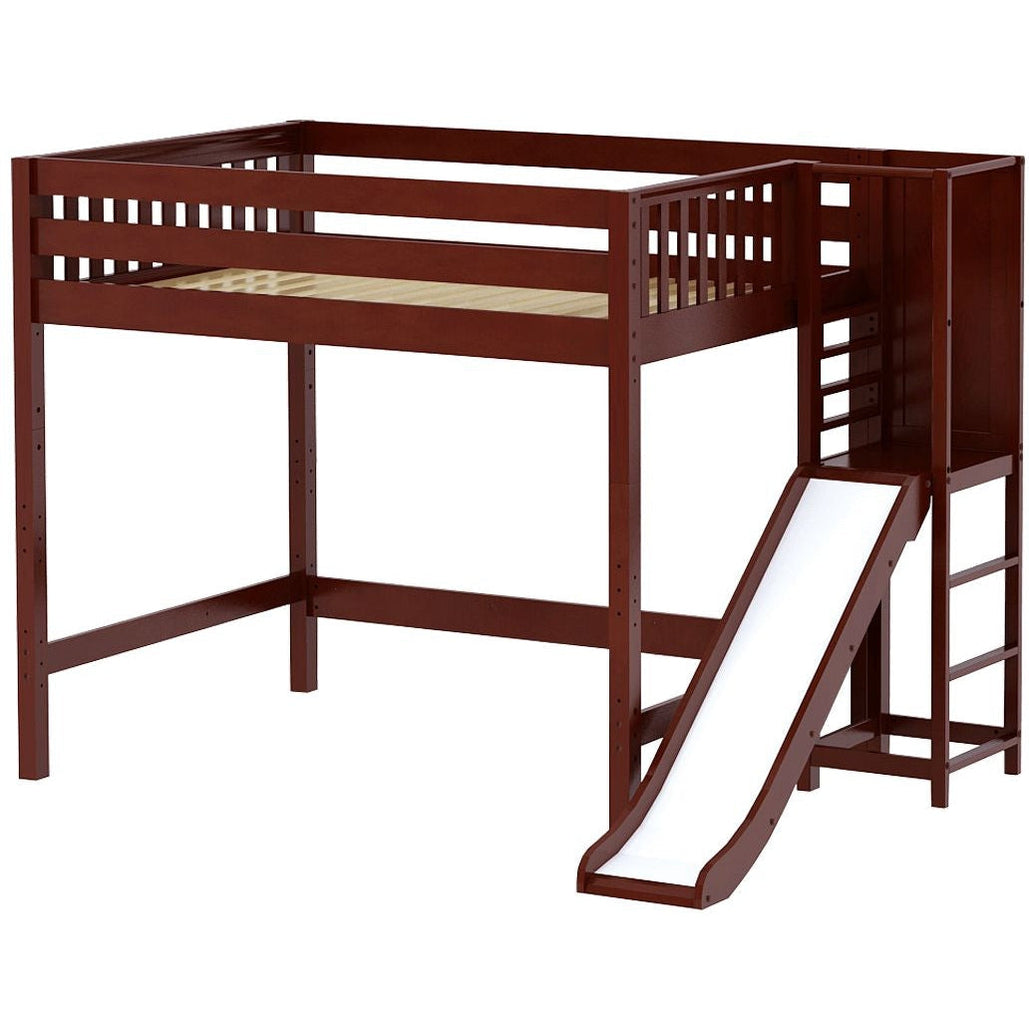Maxtrix Full High Loft Bed with Slide Platform — Decor4Kids